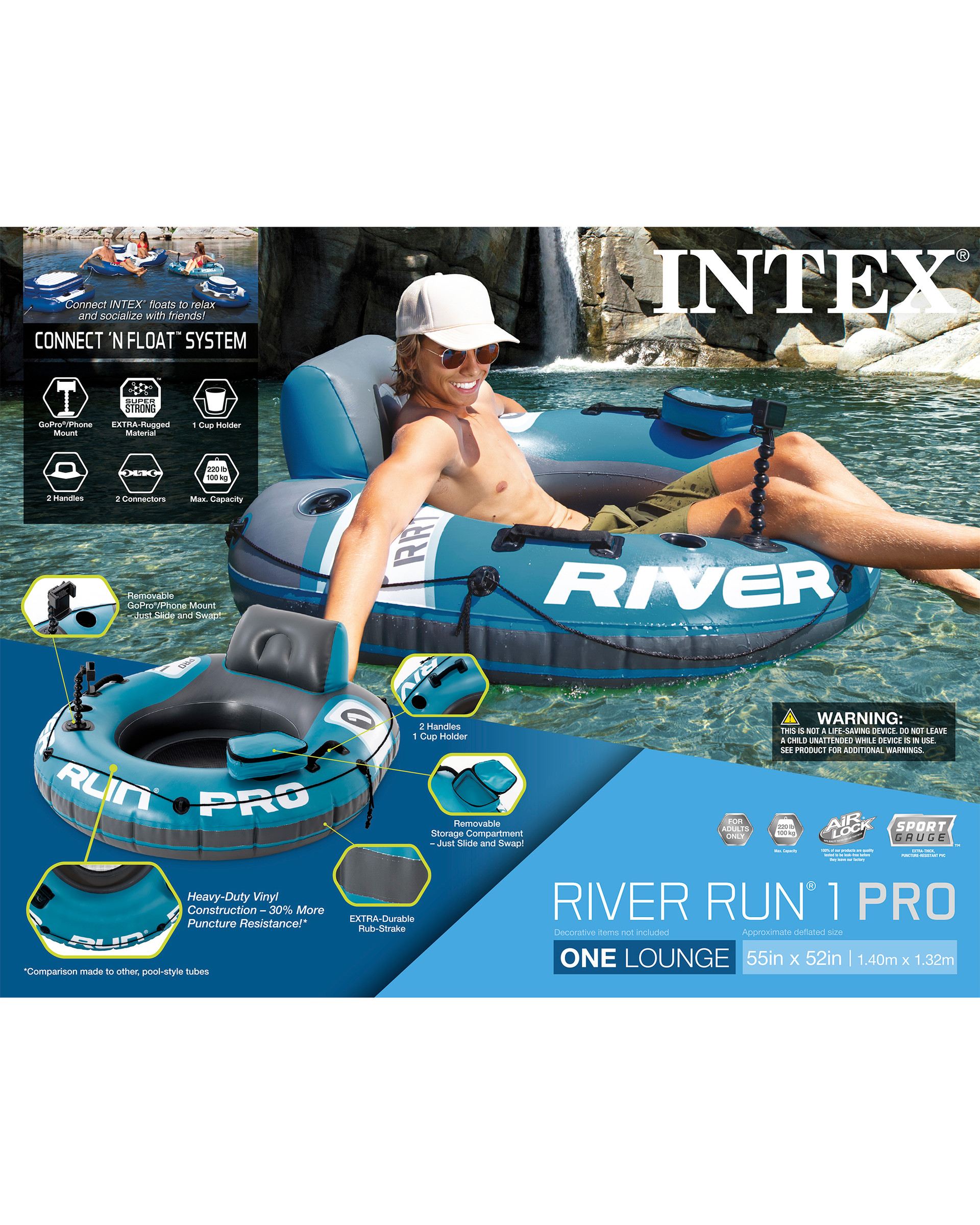 River Run® 1 Pro Inflatable Floating Lake Tube