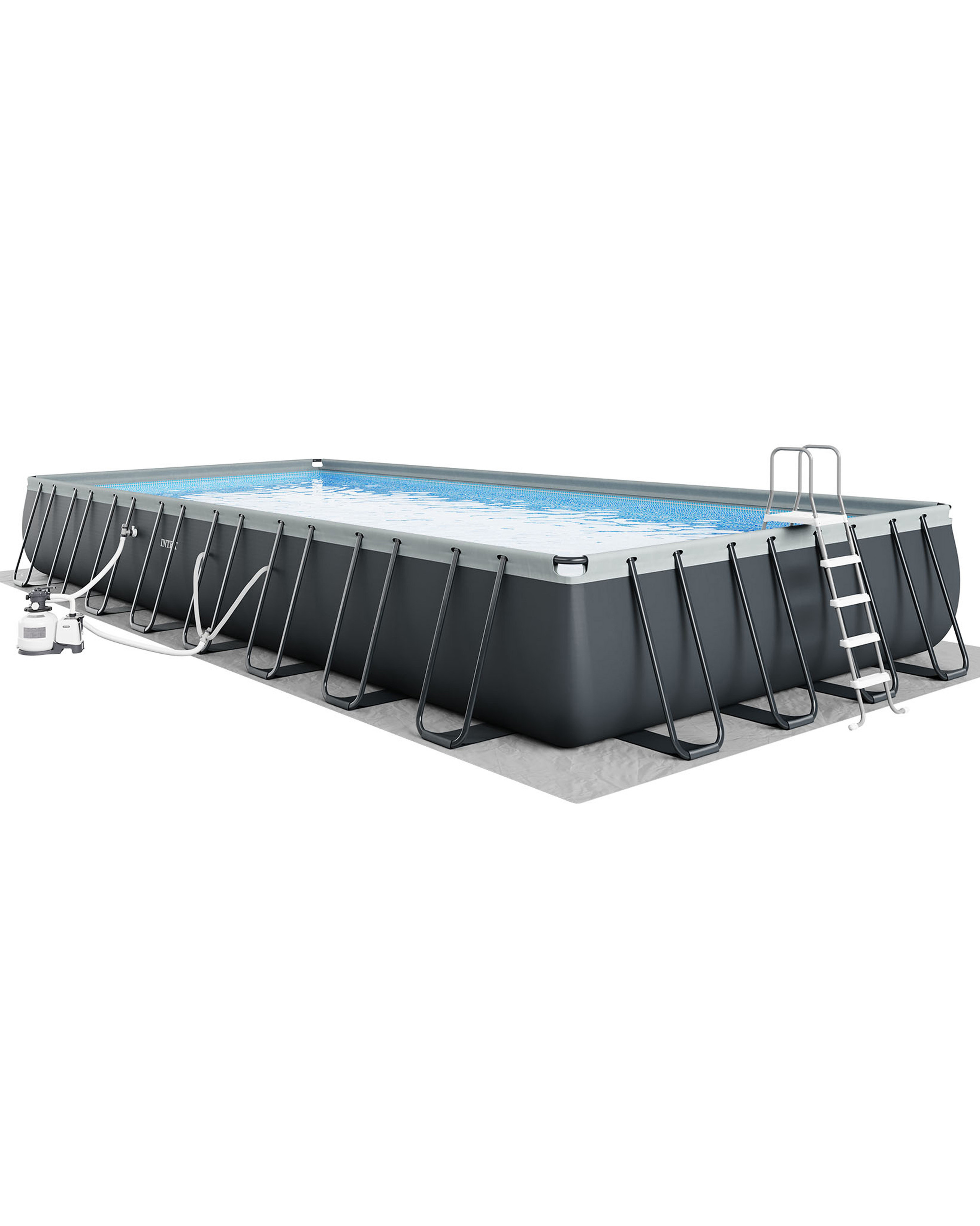 INTEX Rectangular Ultra XTR® Frame Above Ground Pool w/ Sand Filter ...