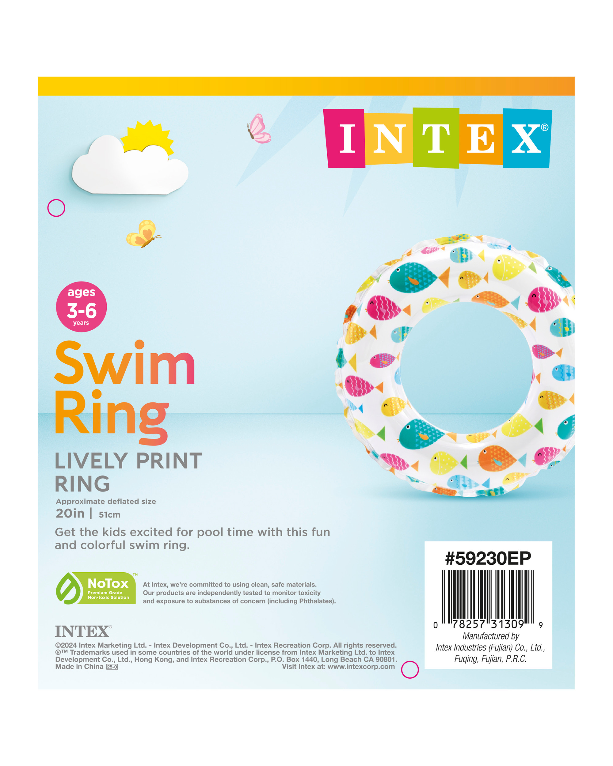 INTEX Lively Print Inflatable Swim Rings