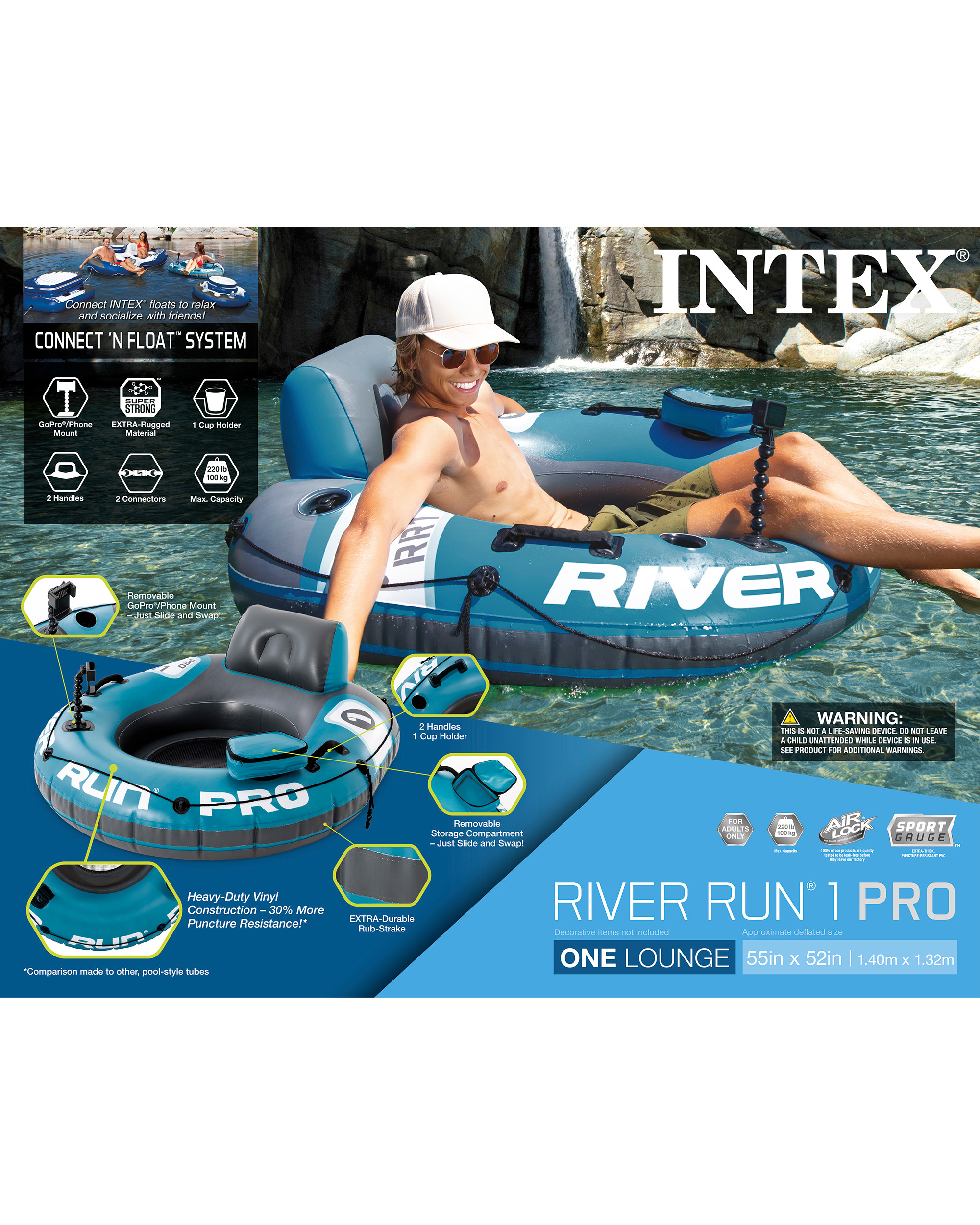 River Run® 1 Pro Inflatable Floating Lake Tube