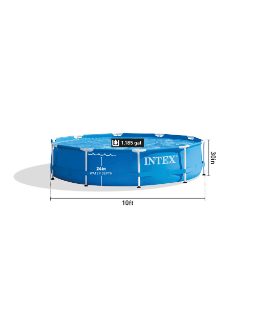 INTEX Metal Frame 10' x 30" Above Ground Pool w/ Filter Pump