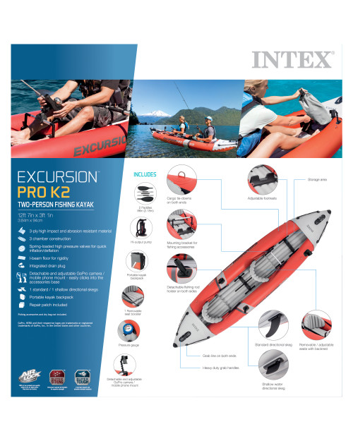 INTEX Excursion™ Pro K2 Inflatable Kayak - 2 Person