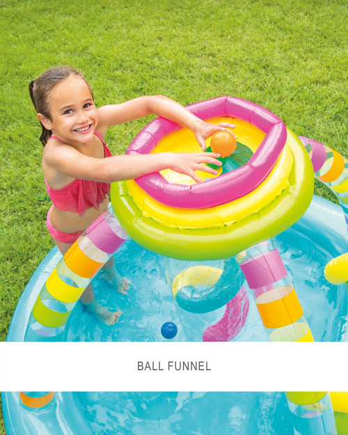 INTEX Rainbow Funnel Inflatable Play Center w/ Slide