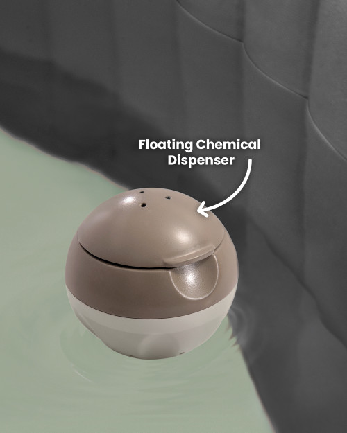 PureSpa™ Greywood Deluxe Round Bubble Spa Set - 4-Person