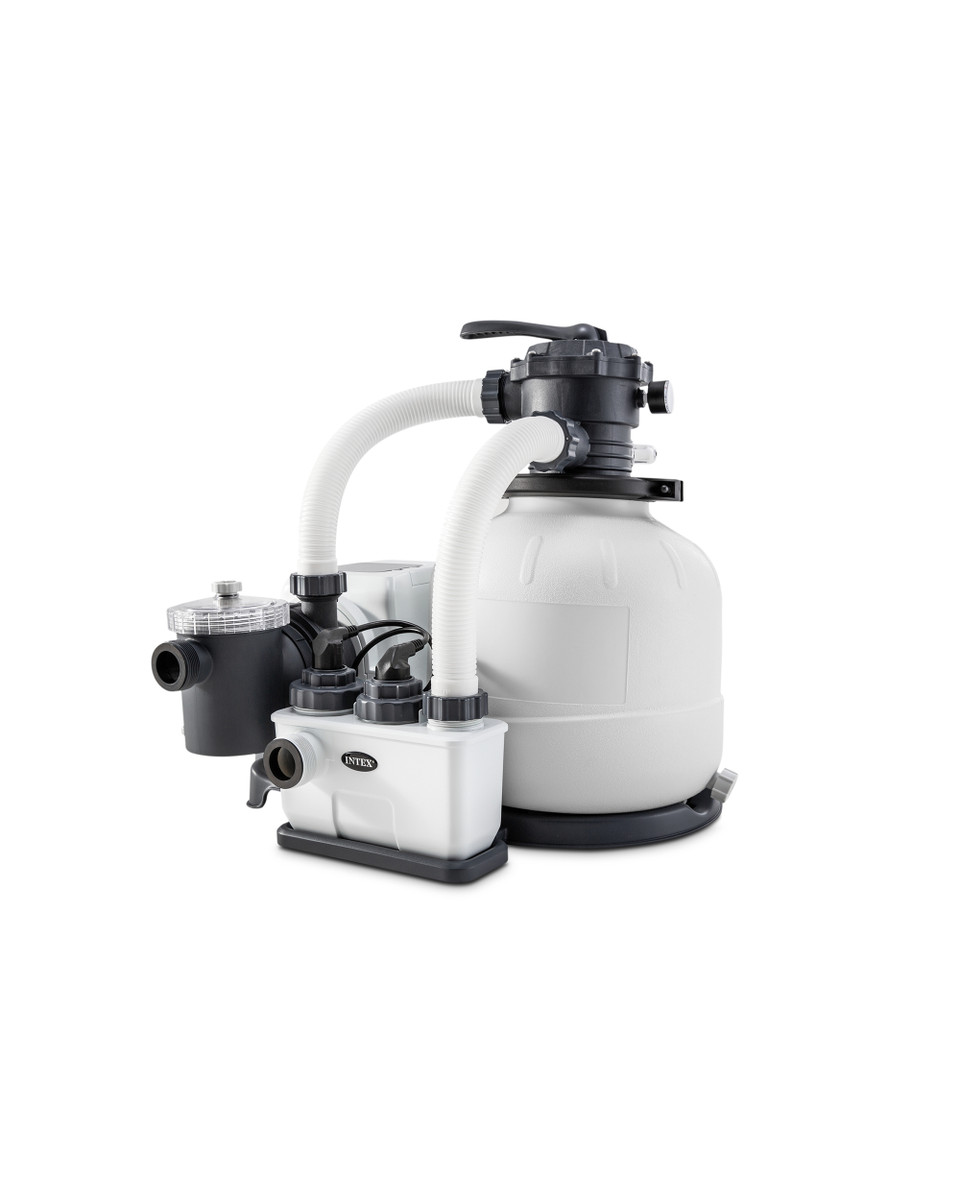 INTEX QX2600 Krystal Clear Sand Filter Pump & Saltwater Pool Chlorine ...