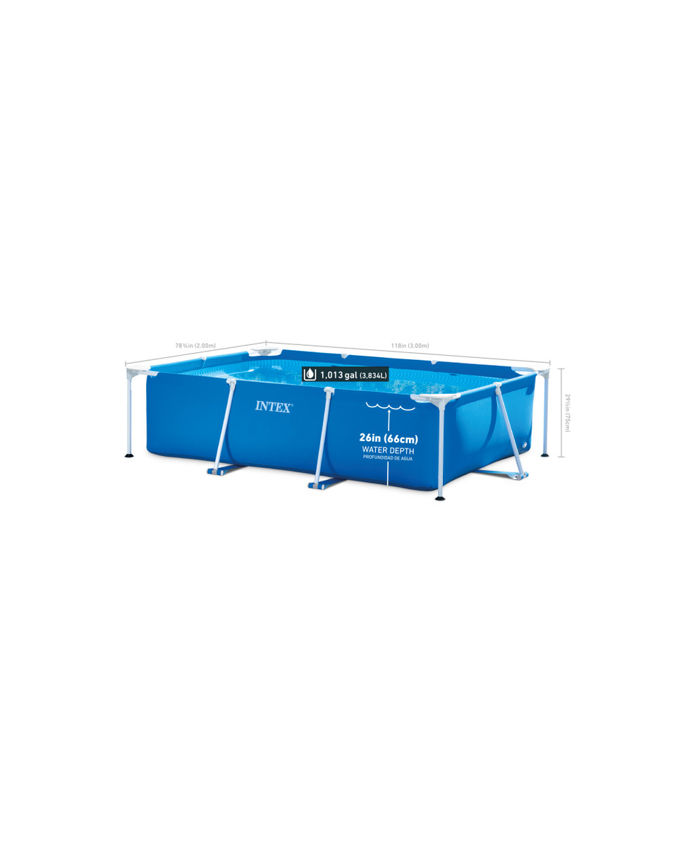 INTEX 9'10" x 6'6¾" x 29½" Rectangular Frame Above Ground Pool