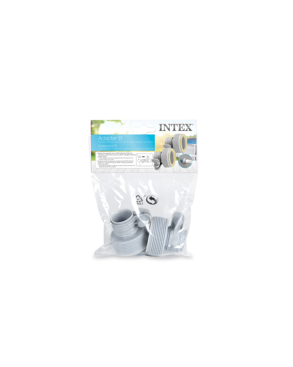 INTEX 1.25in to 1.5in Type B Hose Adapters for Above Ground Pool Pumps ...