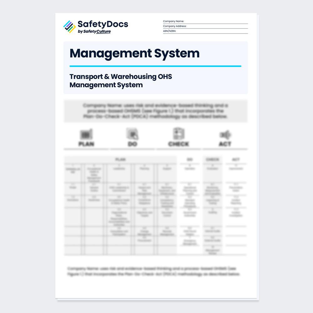 Transport & Warehousing OHS Management System | SafetyDocs PDF & Word ...