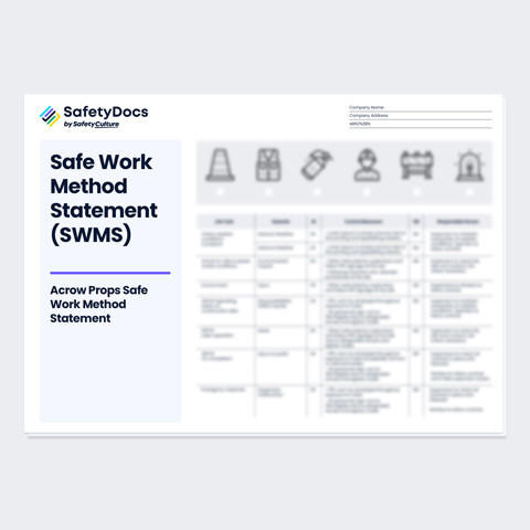 Acrow Props SWMS | SafetyDocs PDF & Word Templates