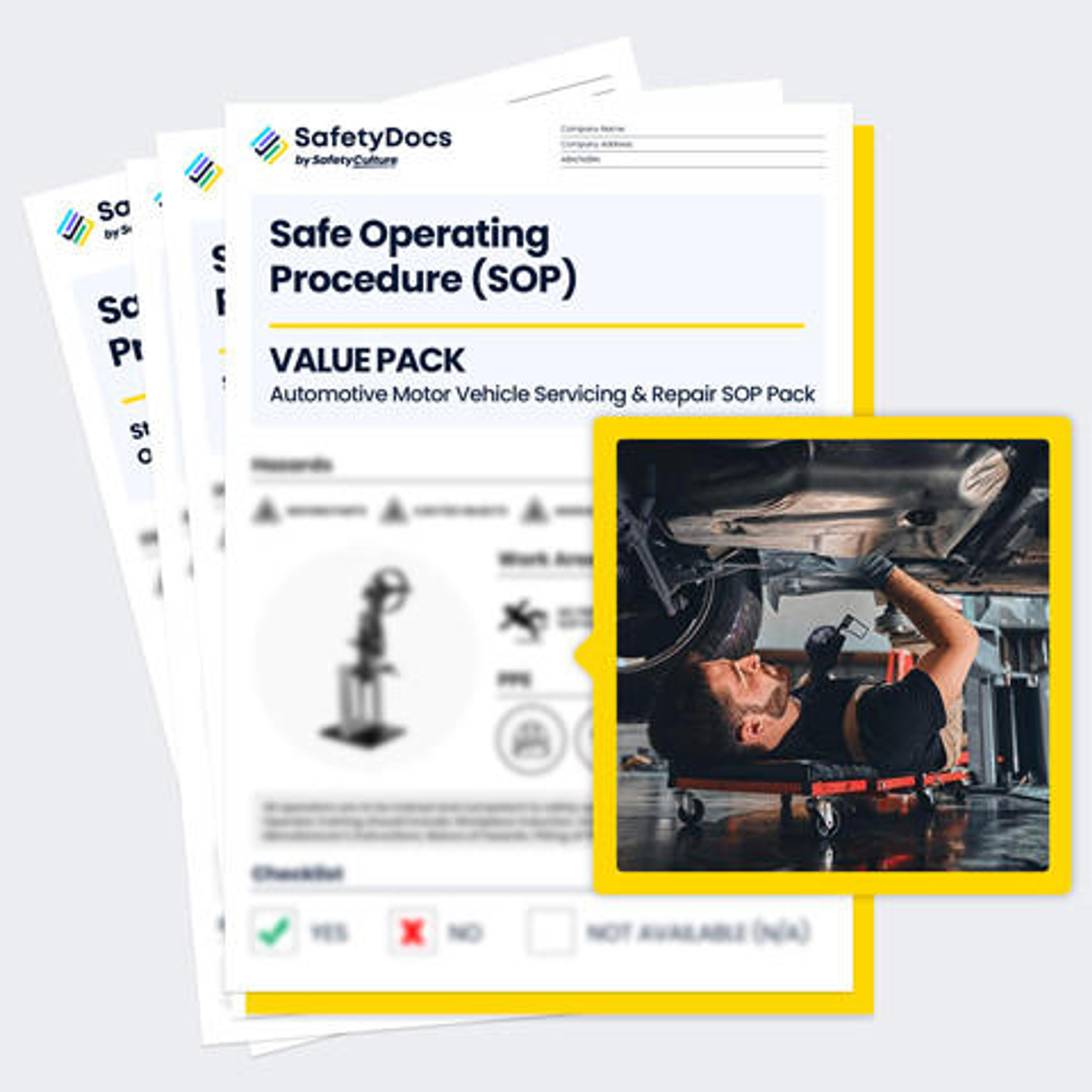 Automotive Motor Vehicle Servicing & Repair SOP Pack | SafetyDocs Templates