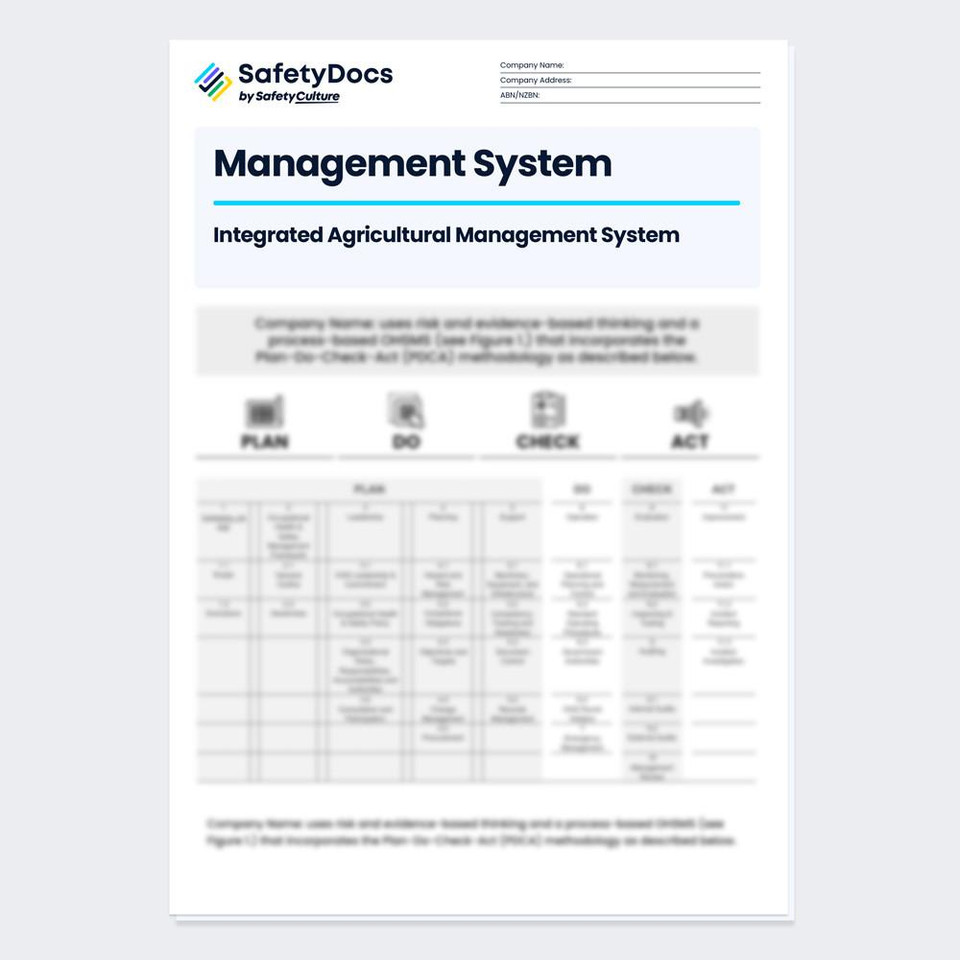 Integrated Agricultural Management System | SafetyDocs PDF & Word Templates