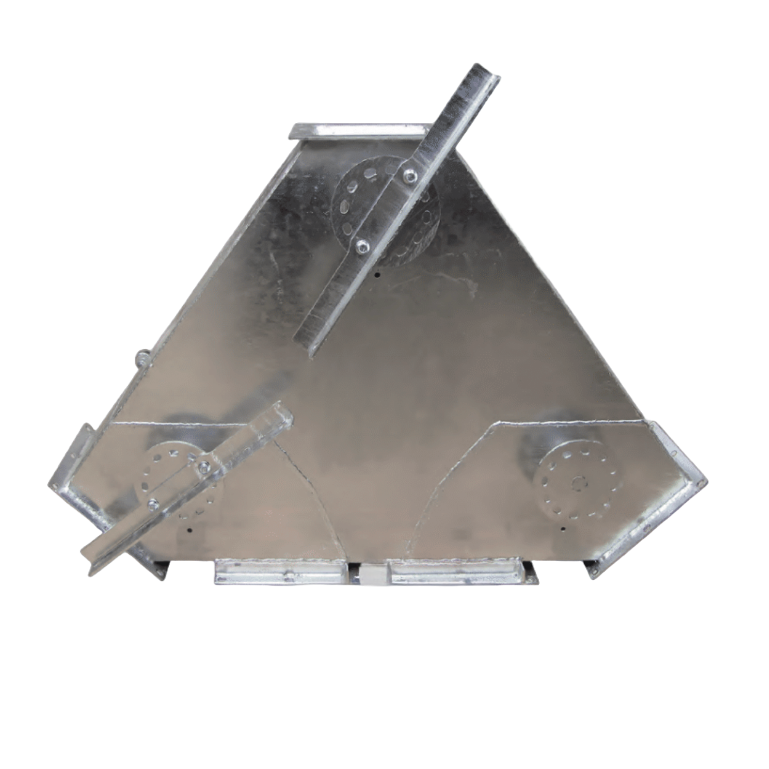 Galvanized Pan Four-Way Valve, 7 Ga - Round In Round Out