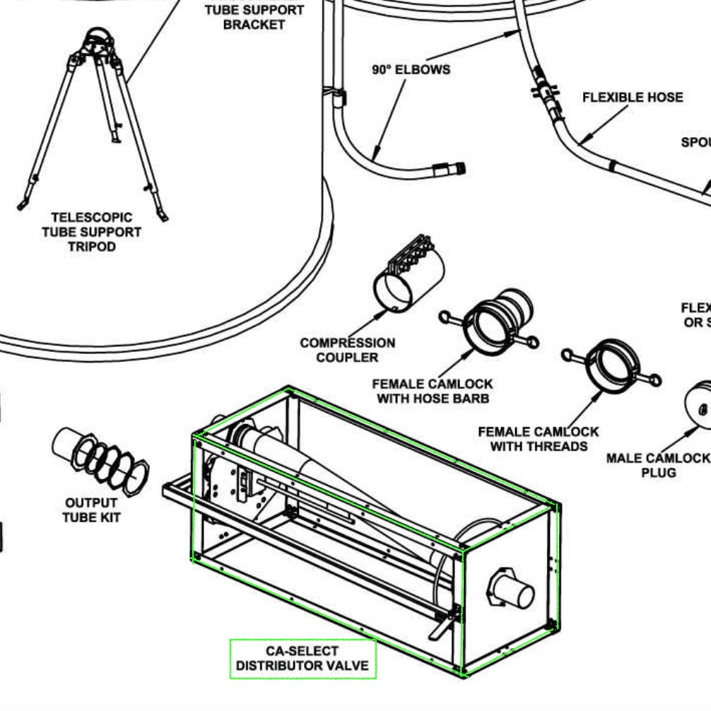 Air System Selector Valve - 5" DMC Two Output Tube Kits Included.