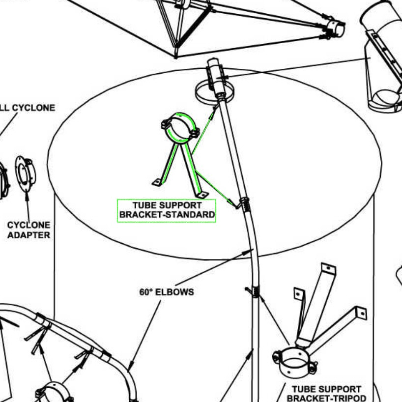Tube Support Bracket Assembly - 4" Standard