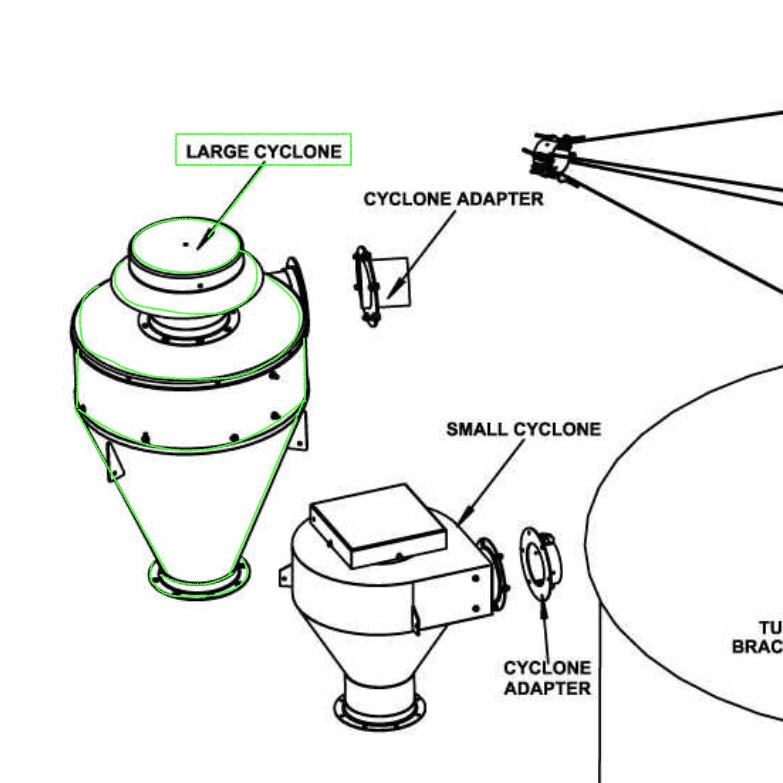 Air System Cyclone Pkg. Large - DMC (R.H. Grain Entry)