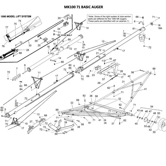 AGI Westfield MK 100-71 Basic Auger Parts Finder