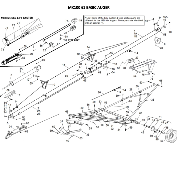 AGI Westfield MK 100-61 Basic Auger Parts Finder