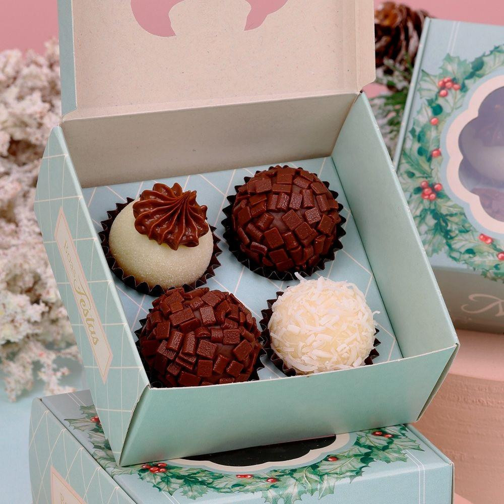 10 Pack 4 Brigadeiros Box - Truffle -Bonbon Box 5068