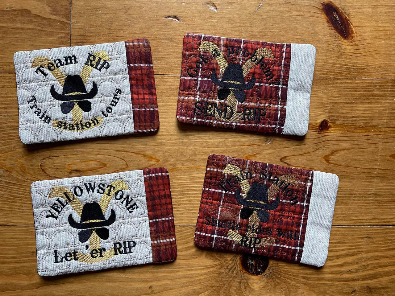 Team RIP Mug Rug ITH / Applique / Embroidery Design ***DIGITAL DOWNLOAD ...