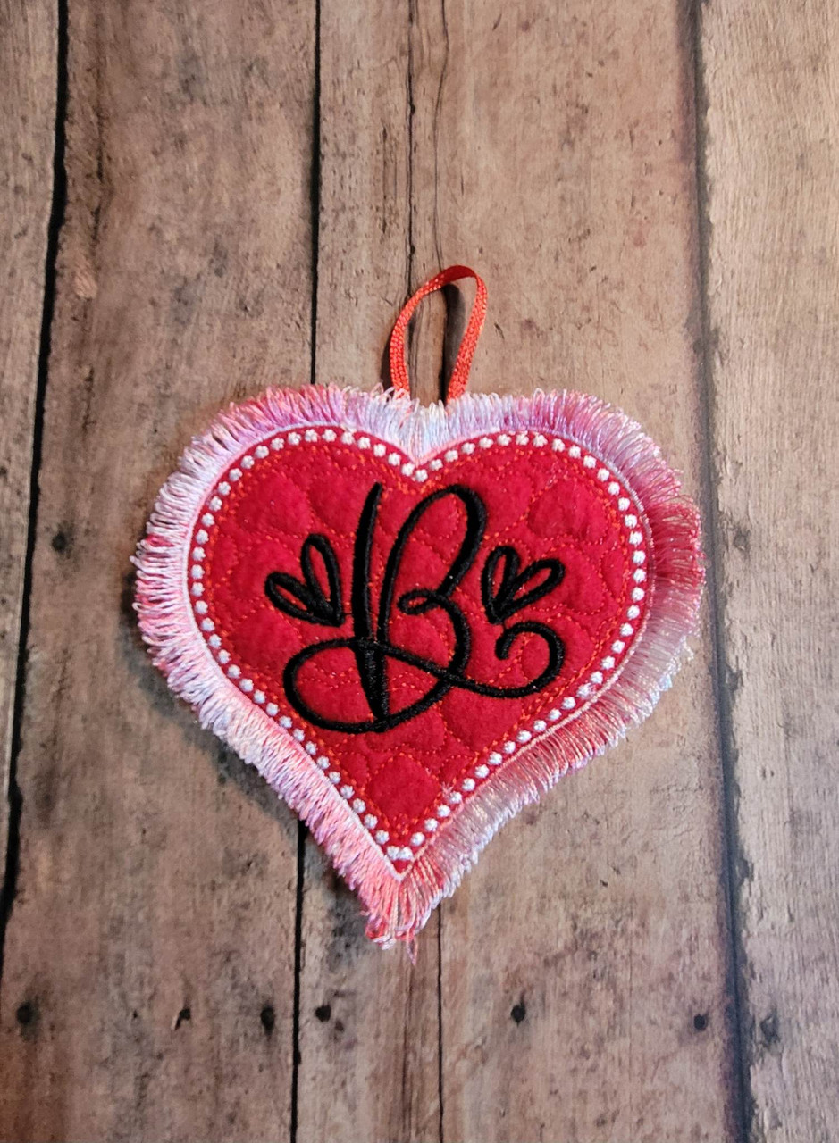 Frayed Heart Alphabet Applique/ Embroidery Design ***DIGITAL DOWNLOAD ...