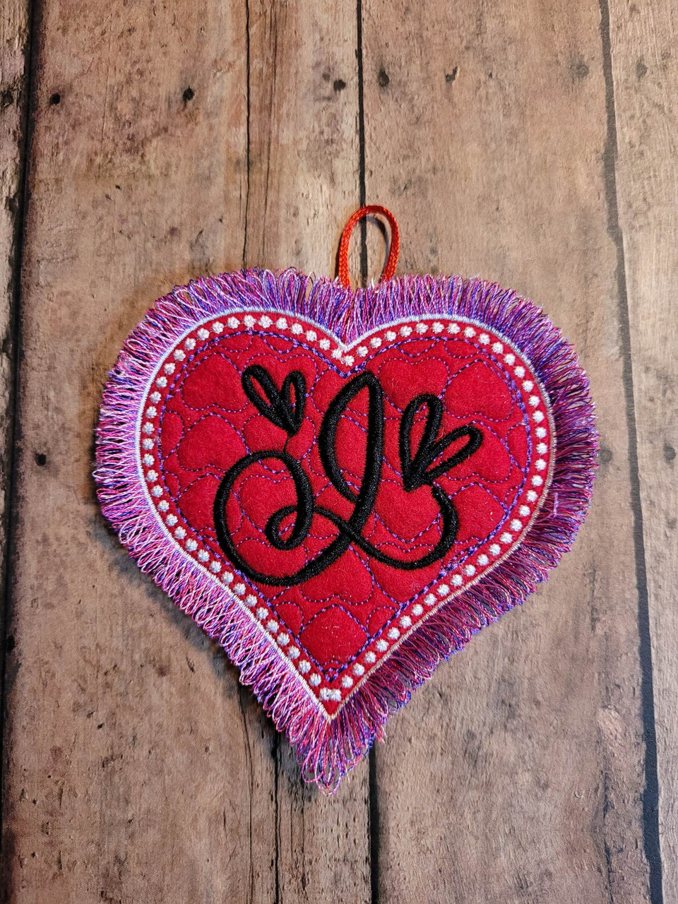 Frayed Heart Alphabet Applique/ Embroidery Design ***DIGITAL DOWNLOAD ...