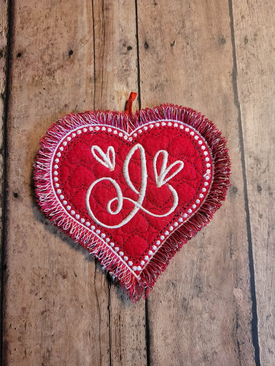 Frayed Heart Alphabet Applique/ Embroidery Design ***DIGITAL DOWNLOAD ...