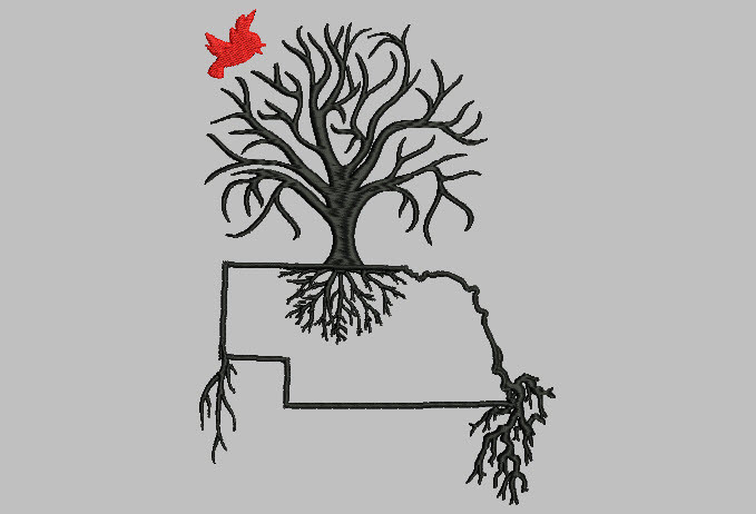 Nebraska Roots Filled Embroidery Design ***DIGITAL DOWNLOAD*** - DD2BD