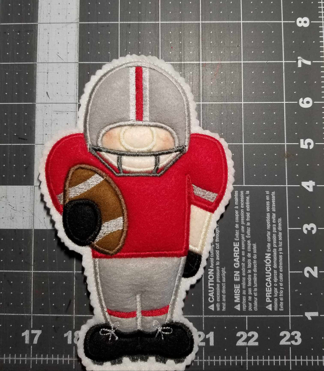 Football Player Finished Size 5x7 Applique/ Embroidery Design ...