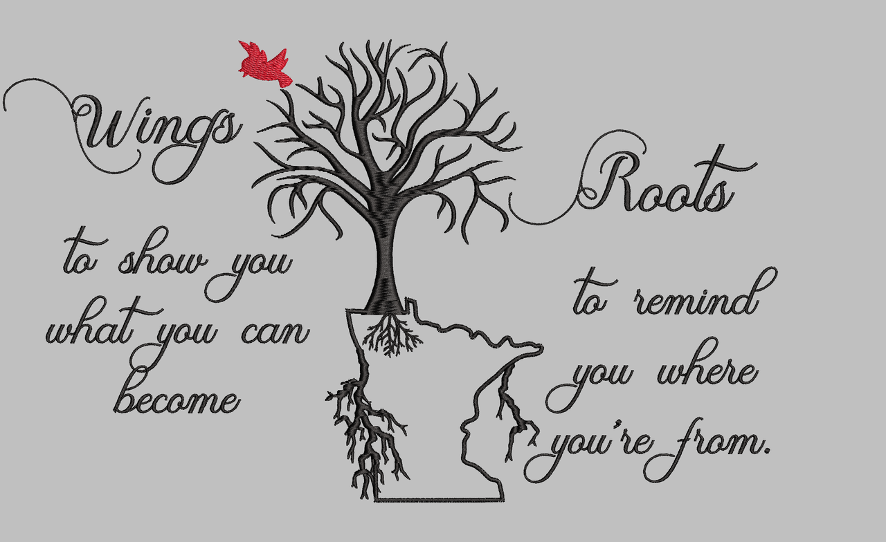 Minnesota Roots Filled Embroidery Design ***DIGITAL DOWNLOAD*** - DD2BD