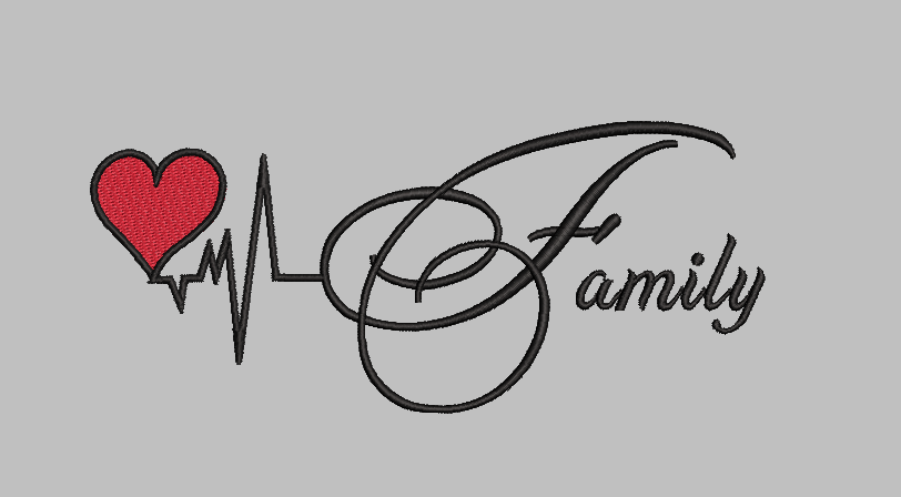 Heartbeat Family Embroidery Design ***DIGITAL DOWNLOAD ...