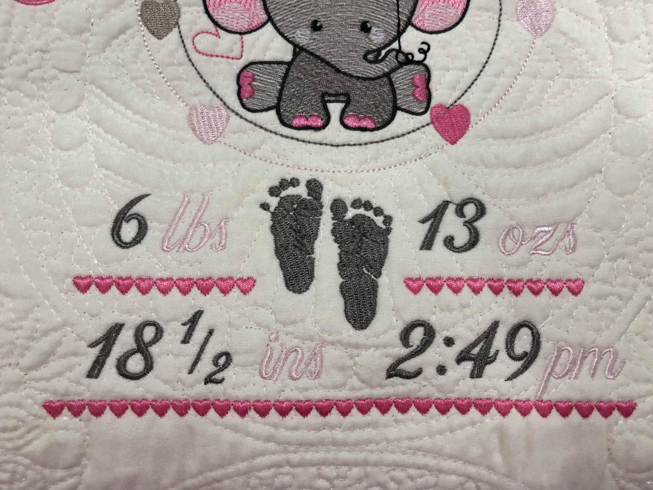Elephant Baby Stats Embroidery Design ***DIGITAL DOWNLOAD*** - DD2BD
