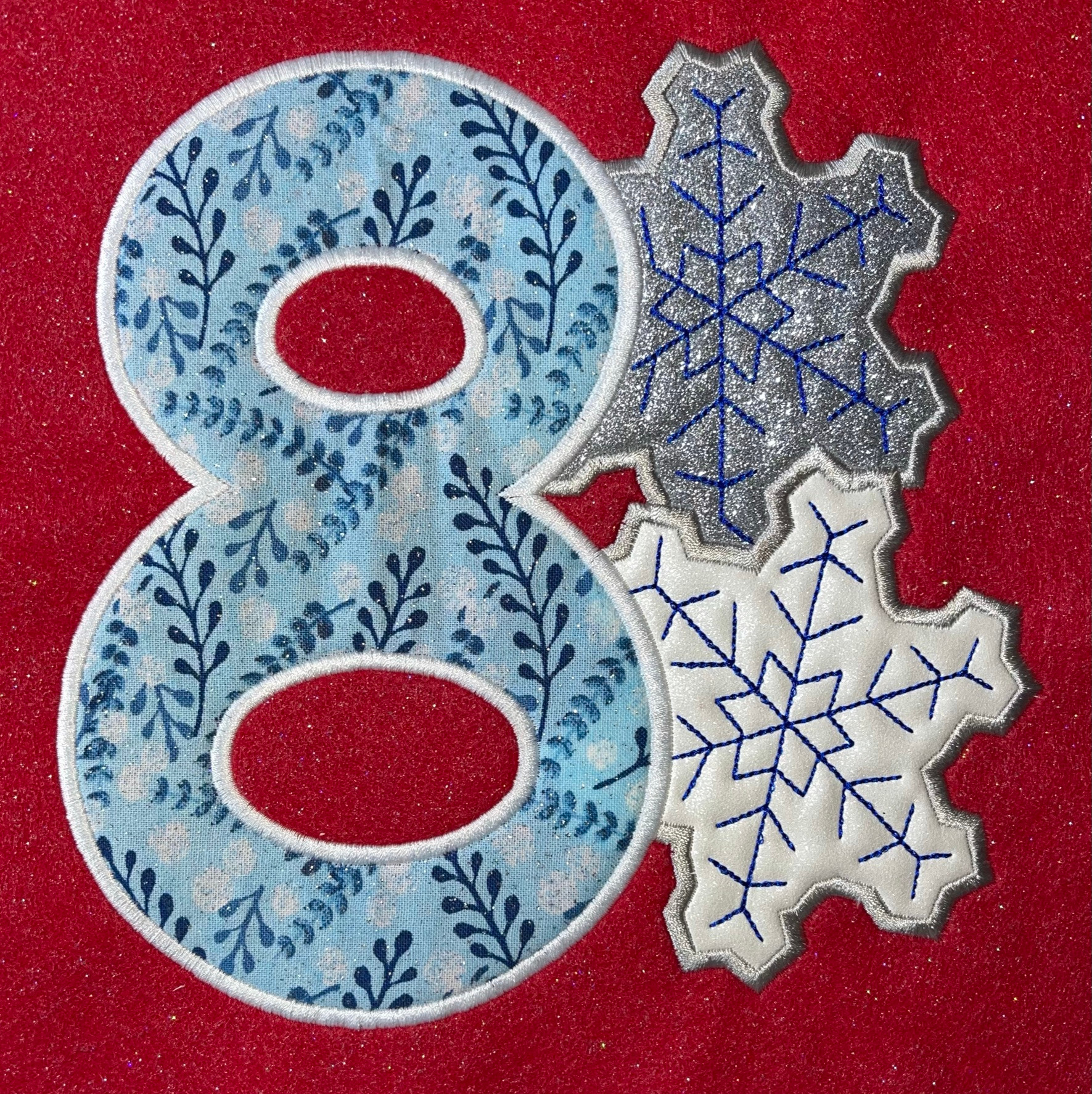 8th Day of Christmas Applique/ Embroidery Design ***DIGITAL DOWNLOAD ...
