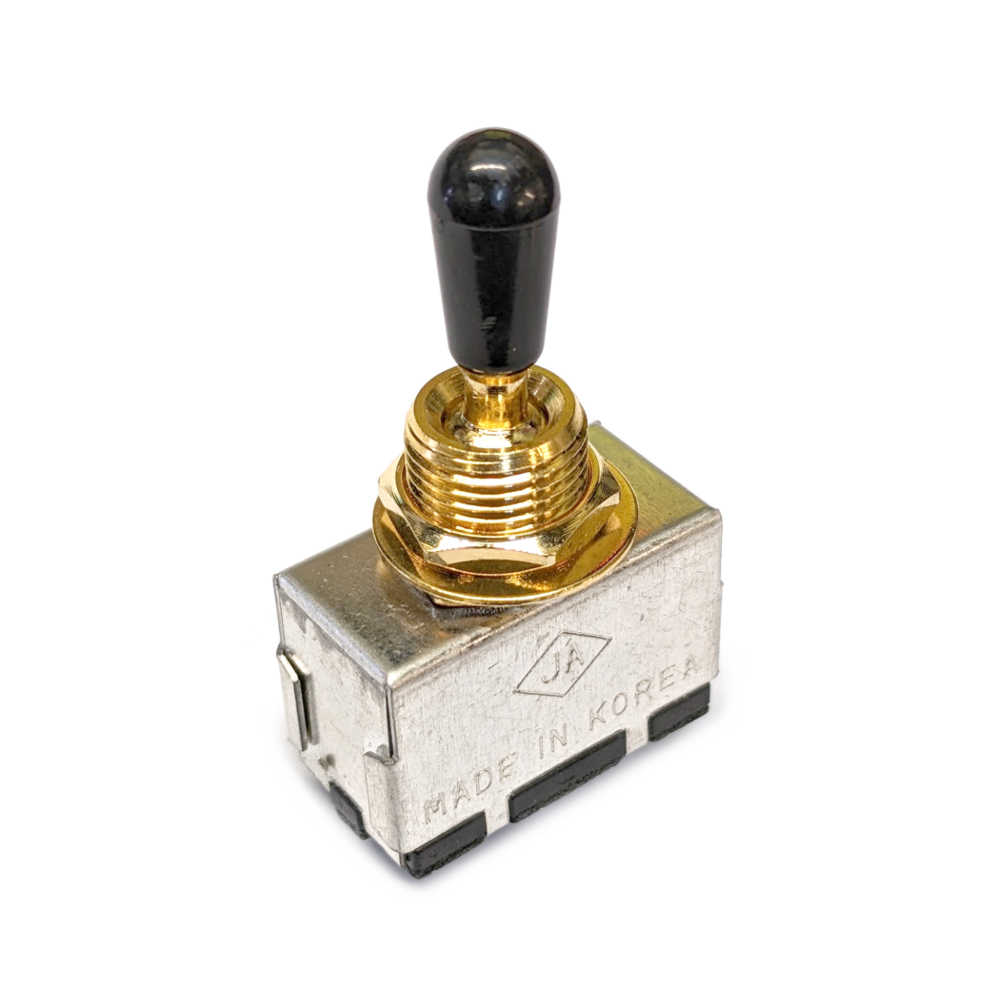 3-way Sealed Pickup Selector Switch - Gold /w Black Tip - Canada