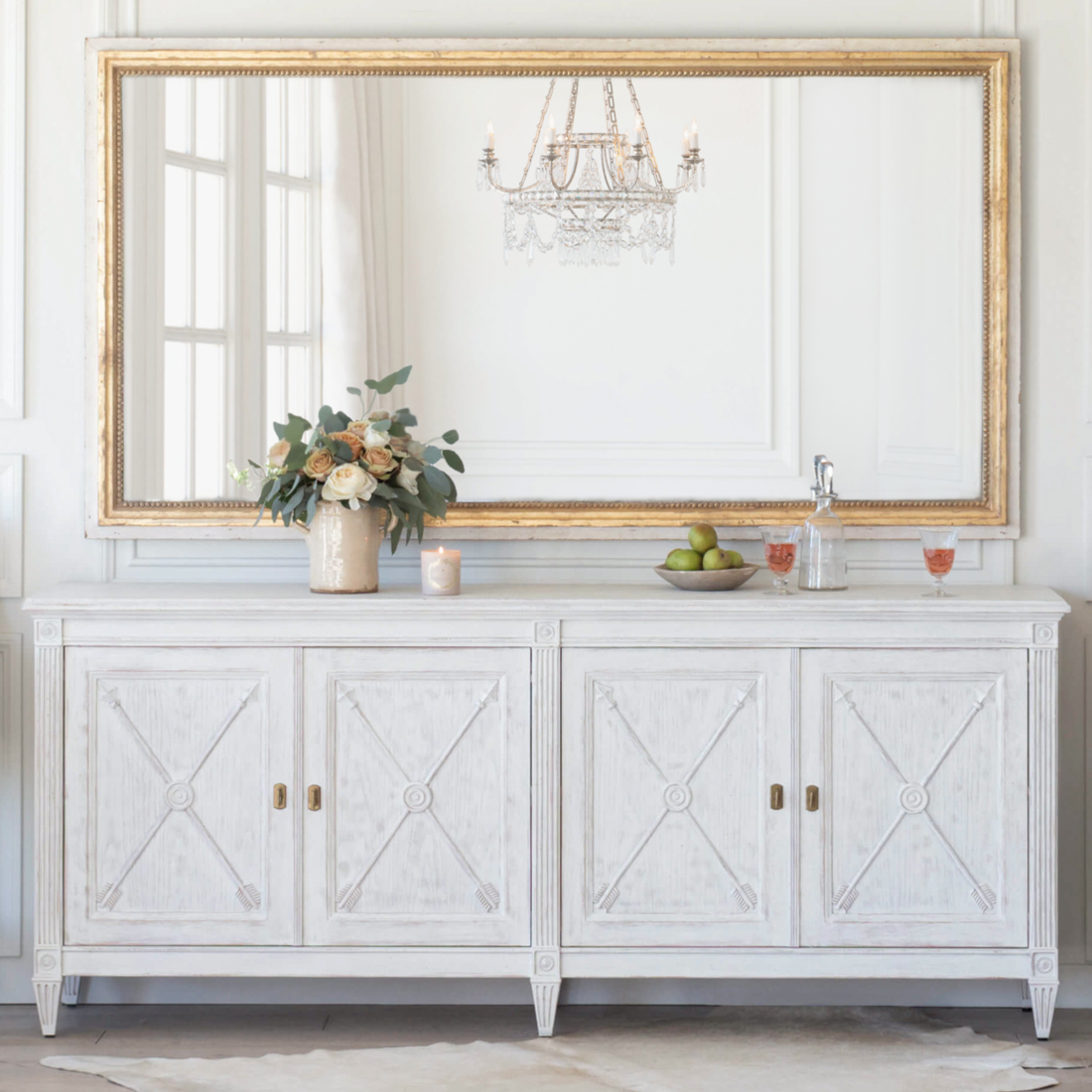 Eloquence Artemis Sideboard in Gustavian White Finish