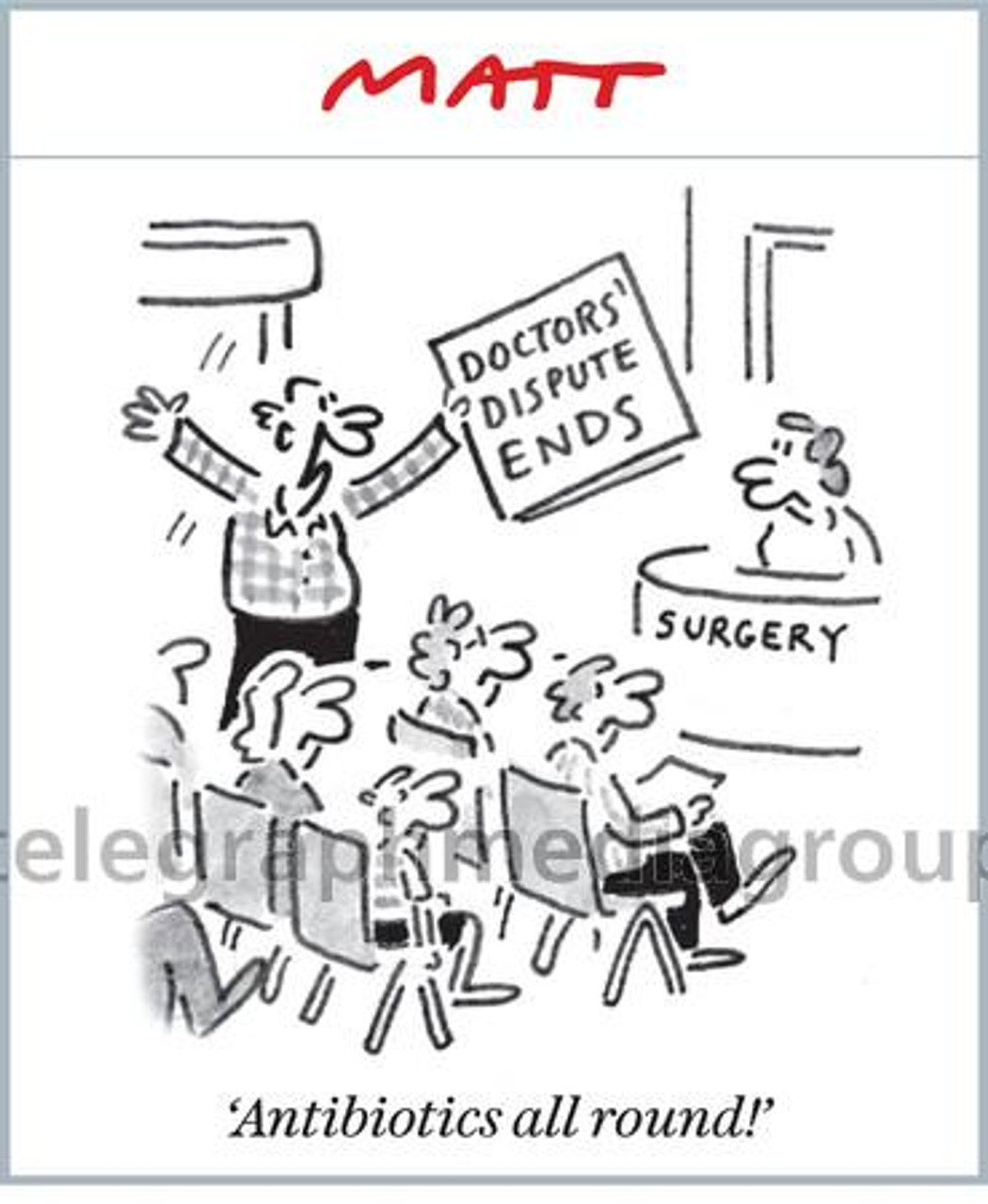 33154458 Matt Cartoon Doctors Dispute Ends Surgery Antibiotics All Round Telegraph Newsprints