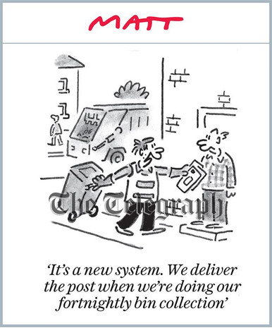 39921967-Matt Cartoon It's a new system. We deliver the post when we're ...