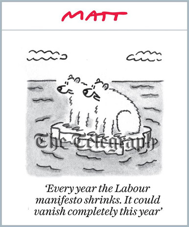39927272-Matt Cartoon Every year the Labour manifesto shrinks. It could ...