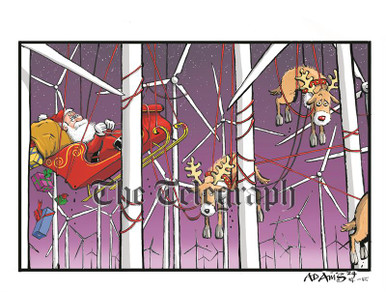 40079483-Adams Cartoon Santa's Sleigh Reindeer Wind Turbine Sleigh ...