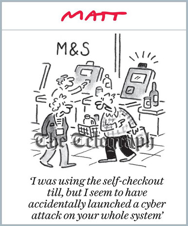 40317110-Matt Cartoon M&S I was using the self-checkout till, but I ...