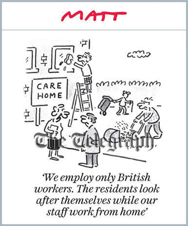 40380053-Matt Cartoon Care Home We employ only British workers. The ...