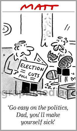 14491238-Matt Cartoon Election Cuts Poll Go easy on the politics, Dad ...