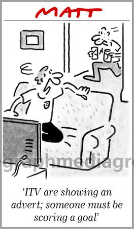 15083081-Matt Cartoon Sport ITV are showing an advert; someone must be ...