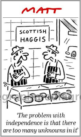 29028689-Matt Cartoon Scottish Haggis The problem with independence is ...
