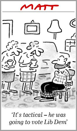 14724968-Matt Cartoon It's tactical - he was going to vote Lib Dem ...