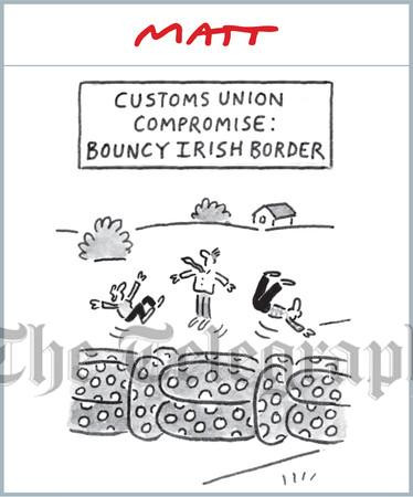 36197015-Matt Cartoon Customs Union Compromise: Bouncy Irish Border ...