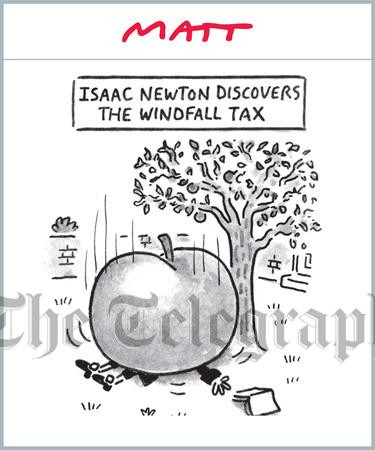 39451598-Matt Cartoon Isaac Newton discovers the windfall tax ...