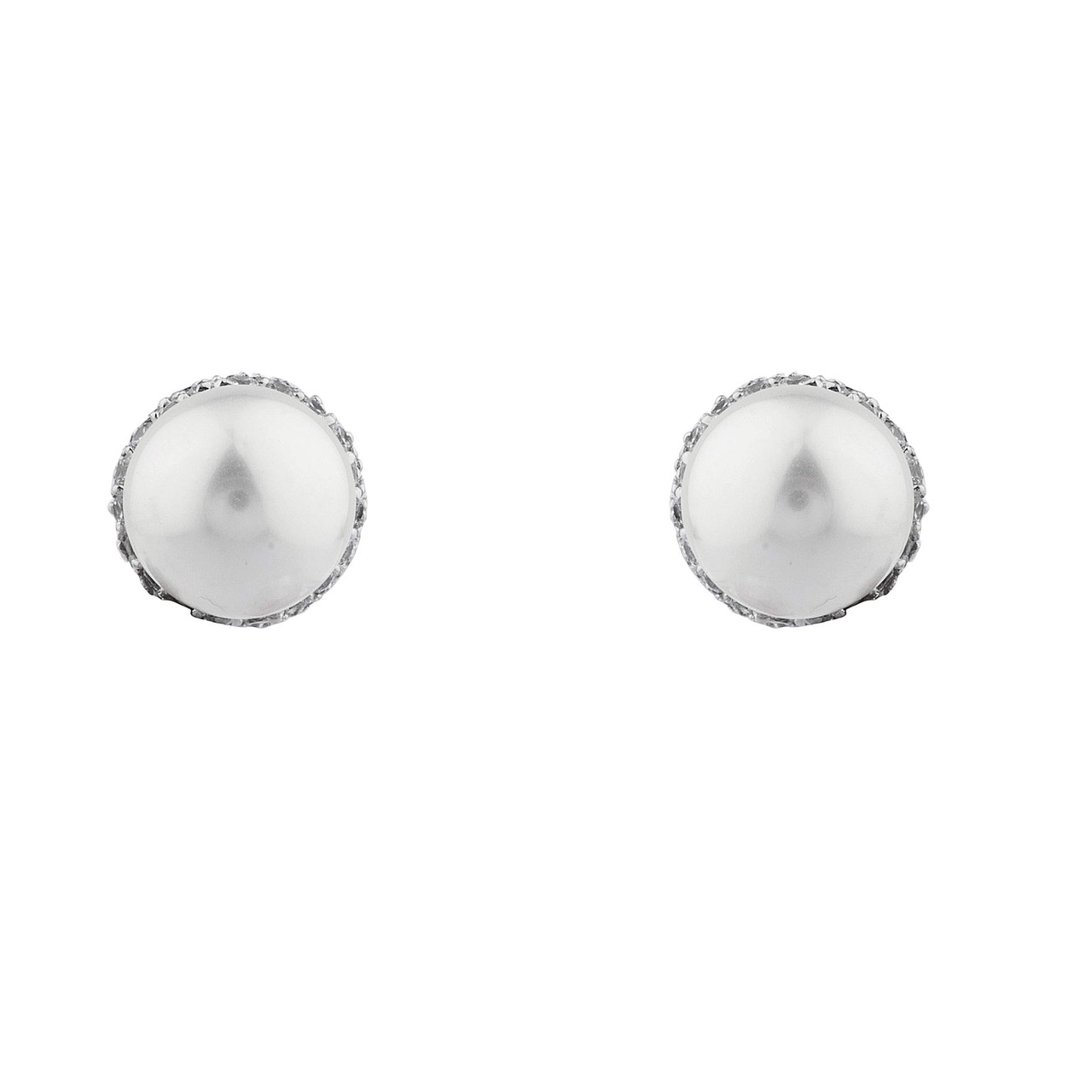 Pearl in Pave Cap Setting (2.4 TCW) - Fantasia by DeSerio