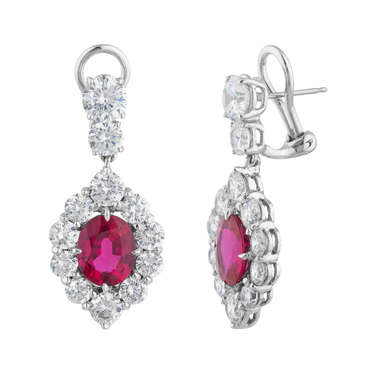 6TCW RUBY DROP OVAL EARRING & 7.25TCW CZ- EF1262/RUB/CZ - Fantasia by ...