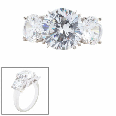 3 STONE OF ROUNDS 4cts center 1.25cts side stones - Fantasia by DeSerio