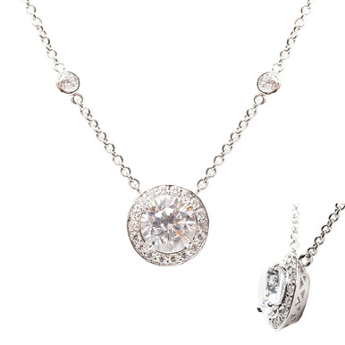 Round and Micropave Pendant on a DBY Chain - Fantasia by DeSerio